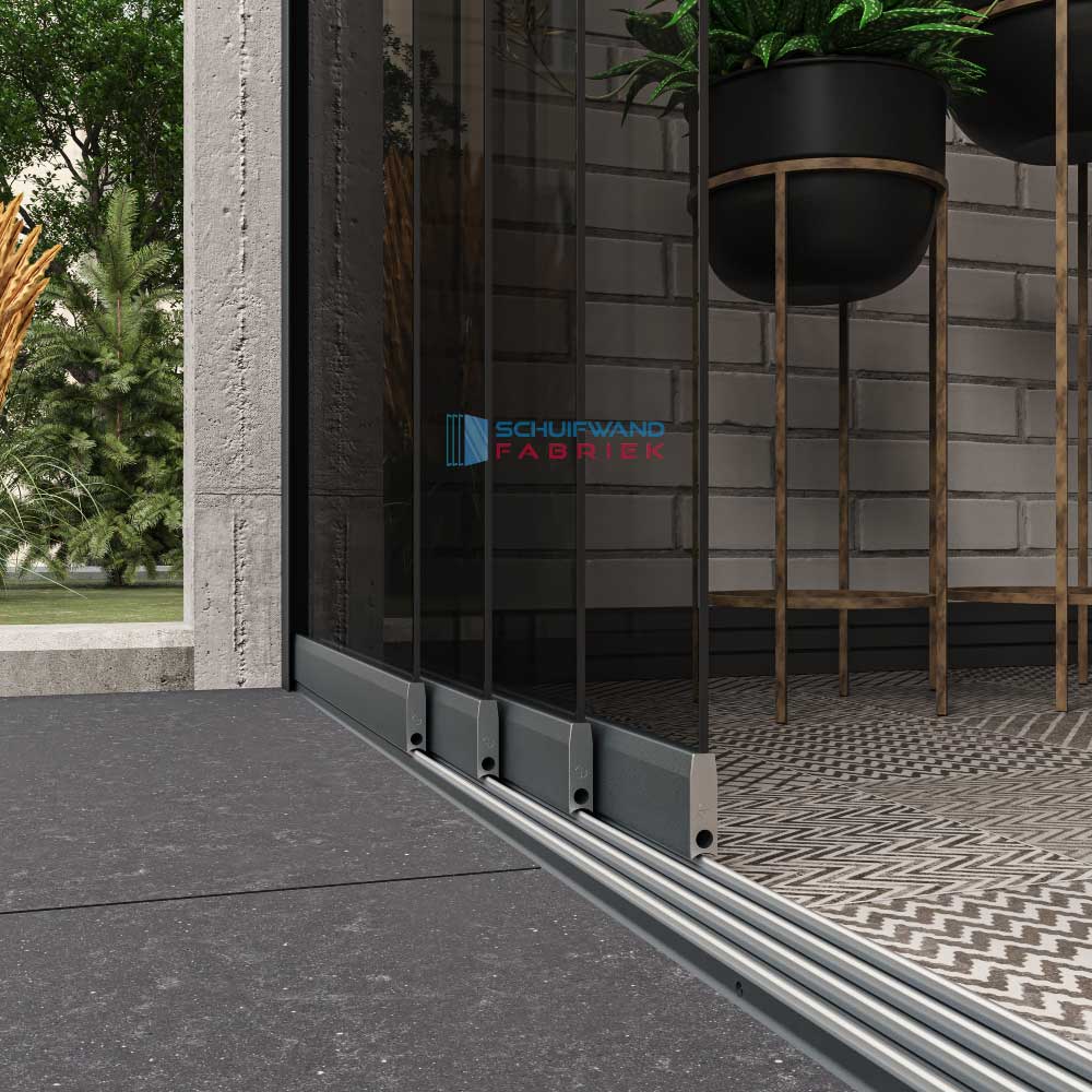 4-Rail Glazen Schuifwand tot 3510 mm breed (4x 900mm glas) – Schuifwand ...